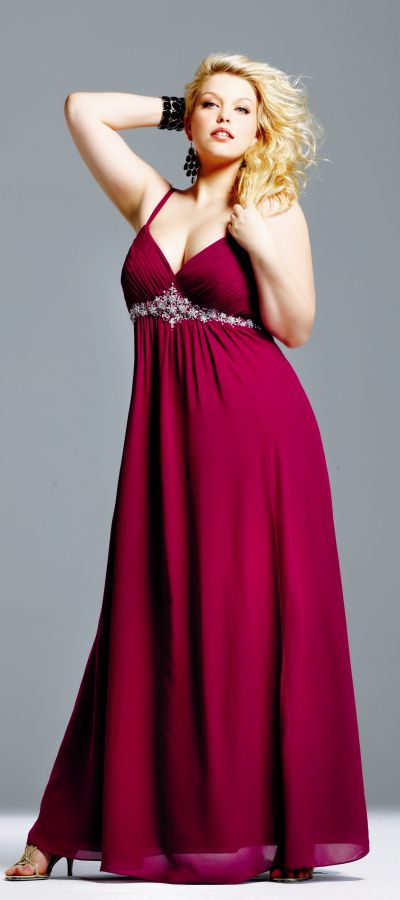 Faviana Magenta Plus Size Evening Dress 9203 French Novelty