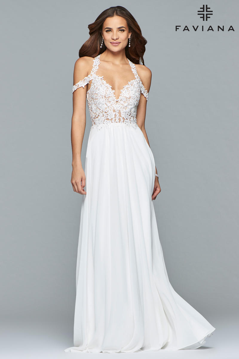 French Novelty: Faviana 10006 Off the Shoulder Prom Gown
