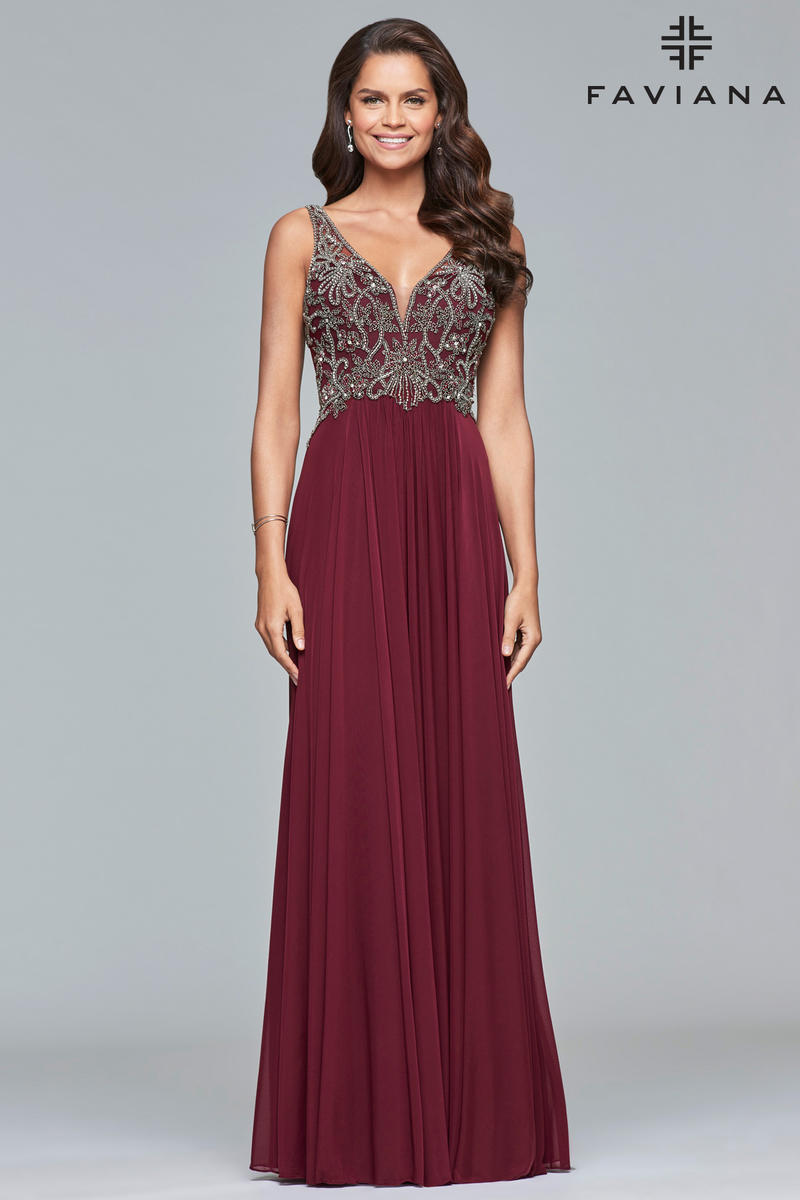 French Novelty: Faviana 10017 Sleeveless Beaded Evening Dress
