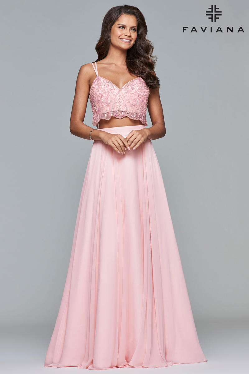 French Novelty: Faviana 10042 Feminine 2 Piece Prom Dress