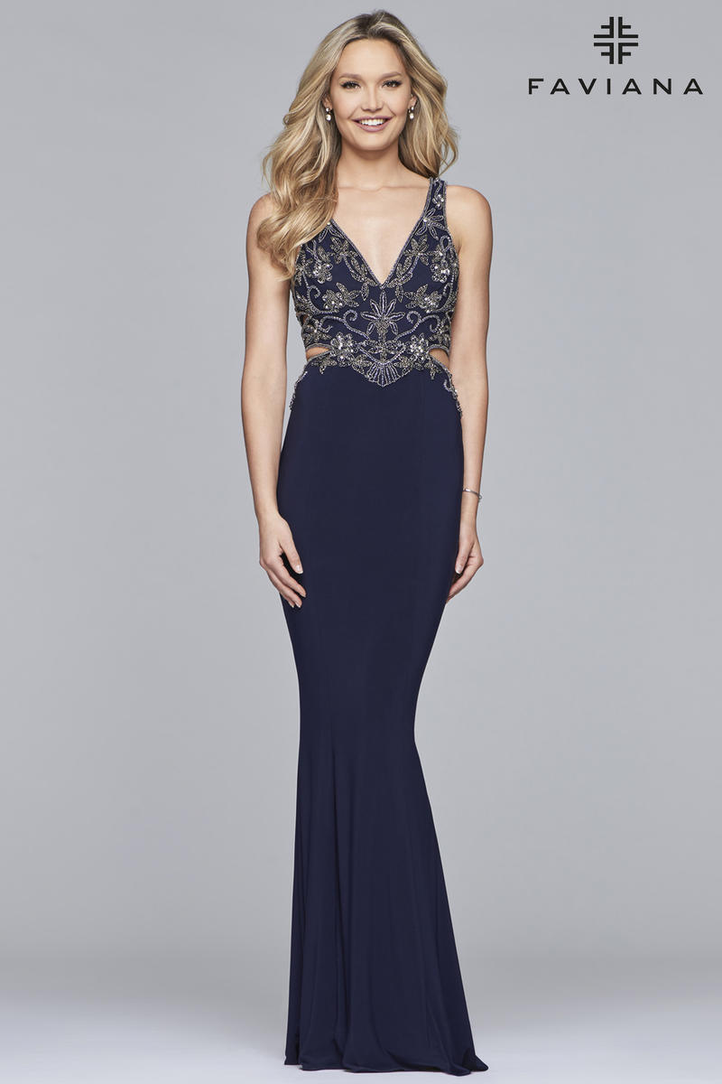 French Novelty: Faviana 10108 Evening Dress with Cutouts