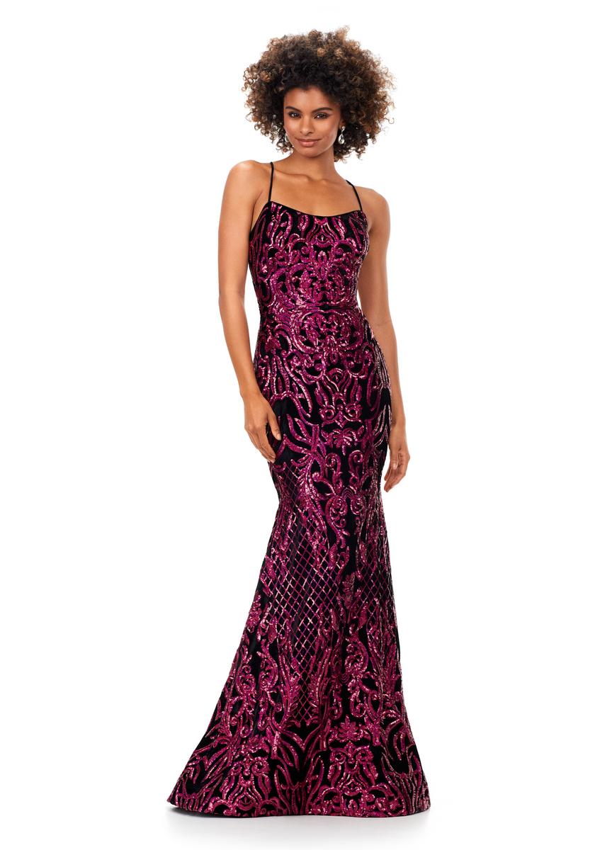French Novelty: Ashley Lauren 11331 Velvet Sequin Perfect Fit Gown
