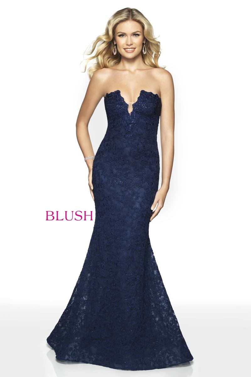 French Novelty: Blush 11779 Lace Mermaid Prom Dress