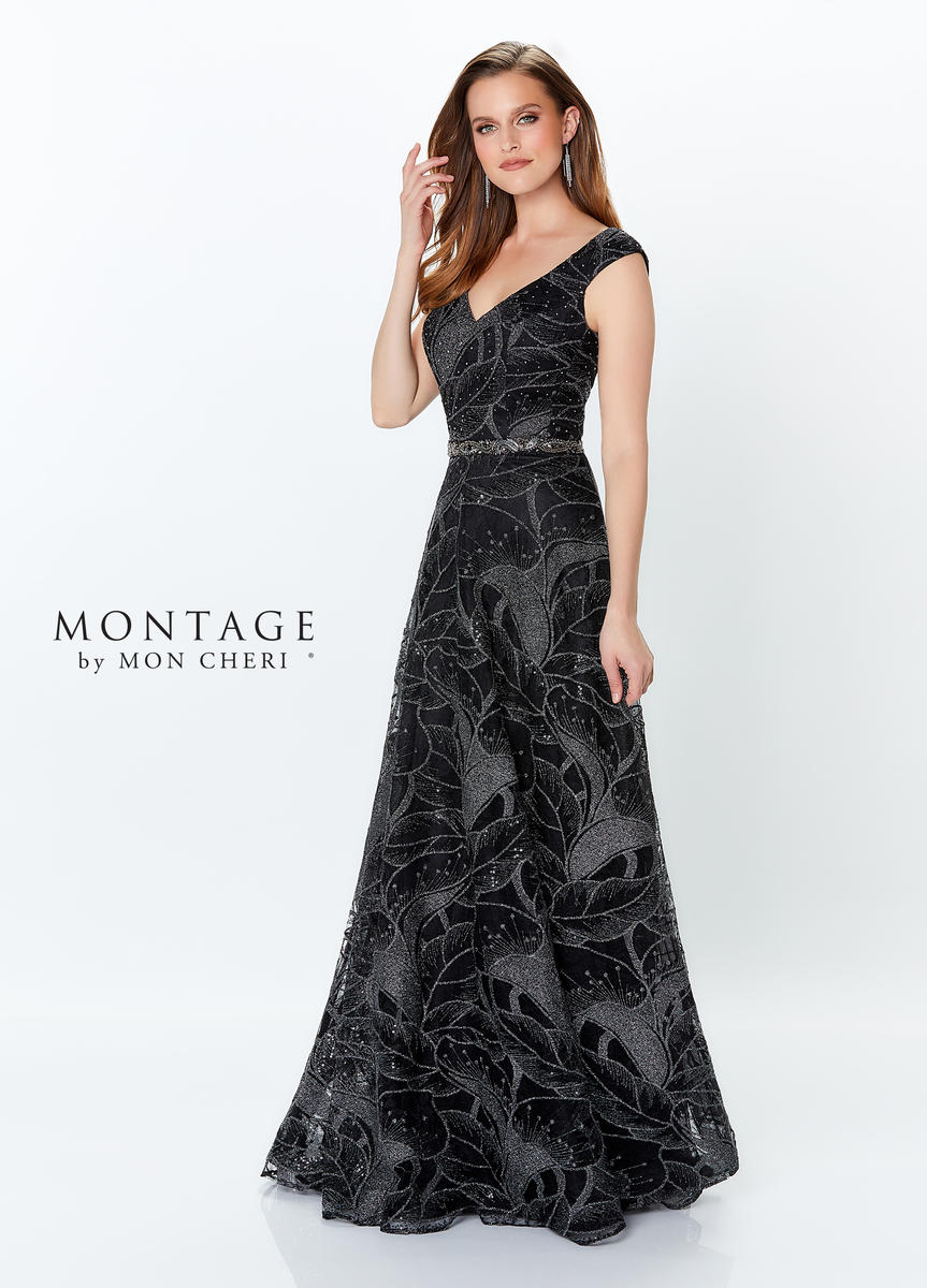 French Novelty: Montage 119957 Metallic Lace Mother of the Bride Dress