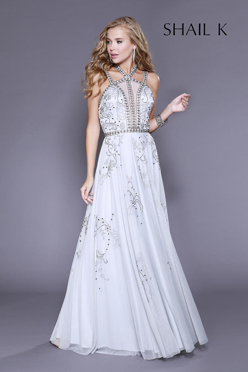 French Novelty: Shail K 12133 Beaded Illusion Gown
