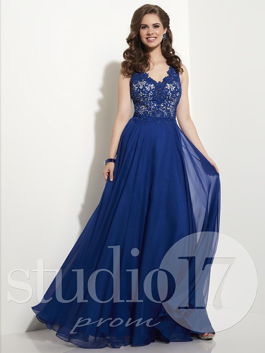 French Novelty: Studio 17 12626 Venice Lace Prom Dress