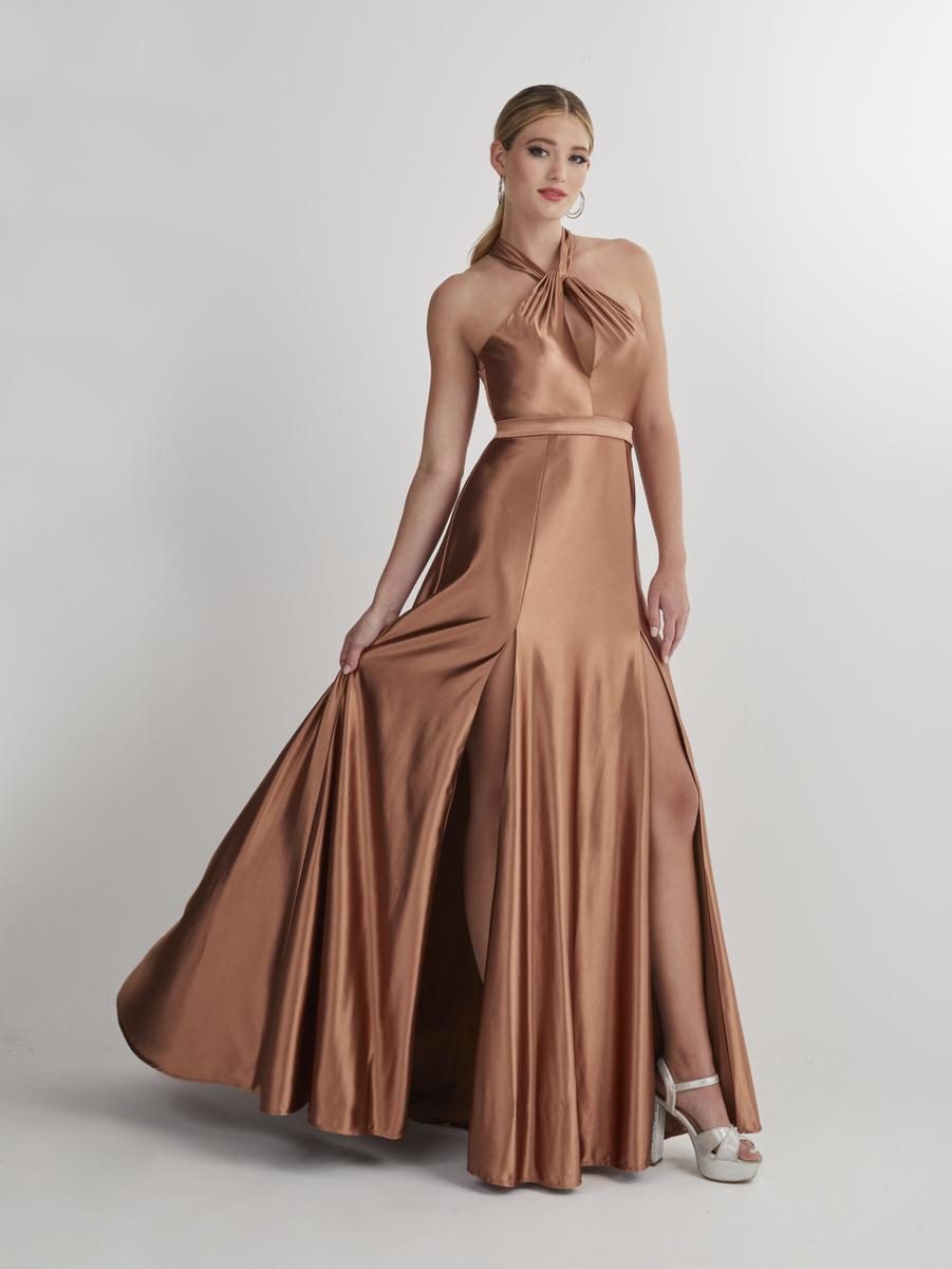 French Novelty: Studio 17 12902 Stretch Satin Keyhole Prom Dress