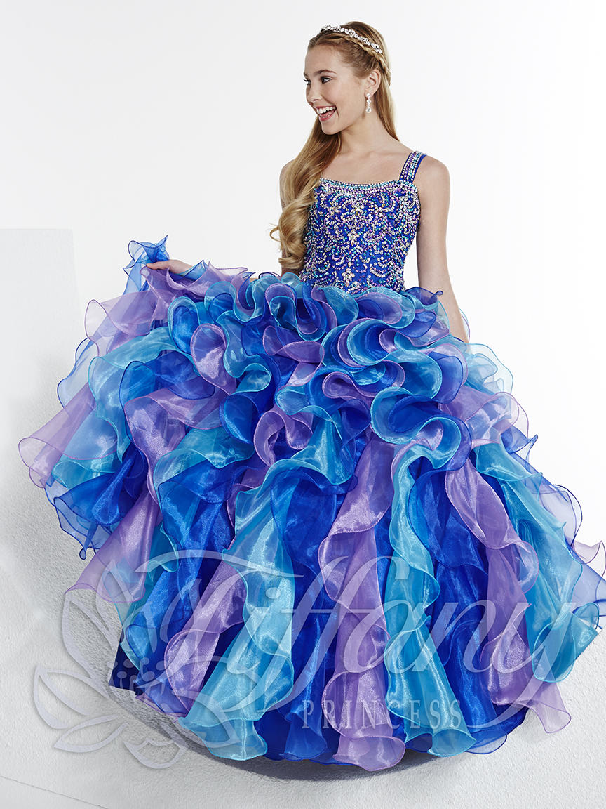 French Novelty: Tiffany Princess 13427 Girls 2tn Ruffle Pageant Dress