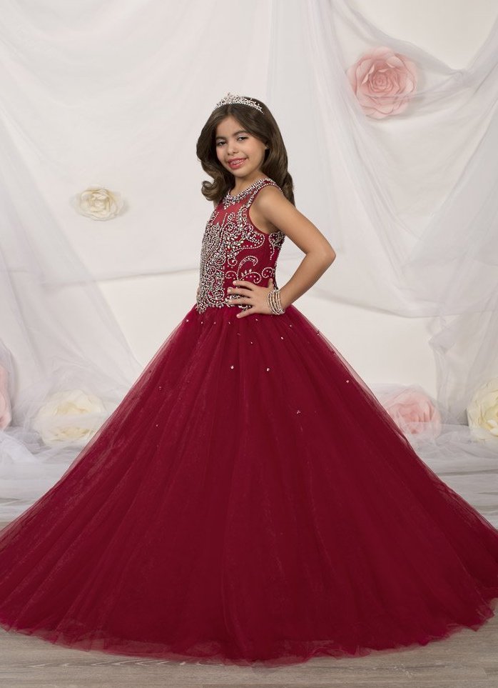 French Novelty: Tiffany Princess 13541 Girls Beaded Tulle Pageant Dress