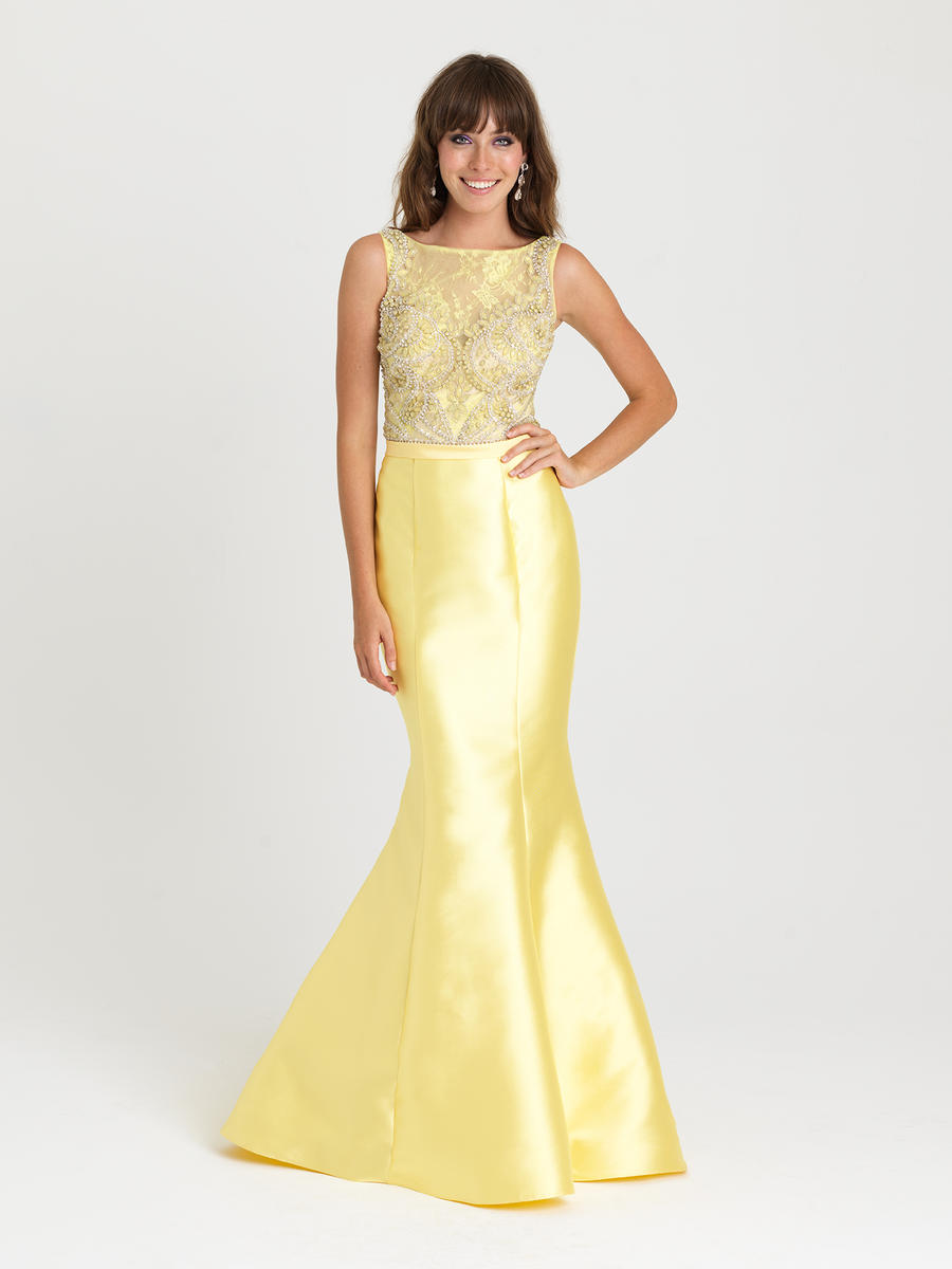 French Novelty: Madison James 16-410 Floral Lace Prom Gown