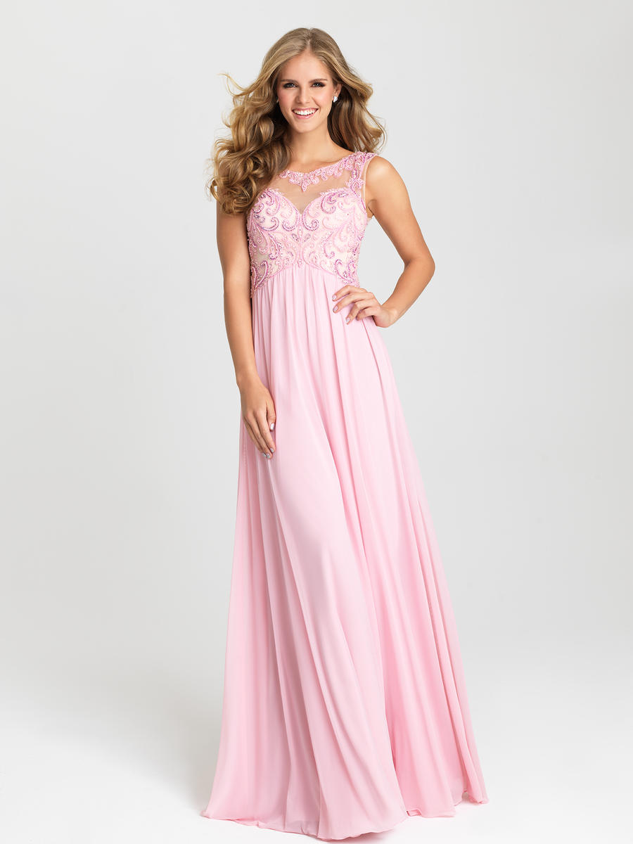 French Novelty: Madison James 16-411 High Neck Prom Gown
