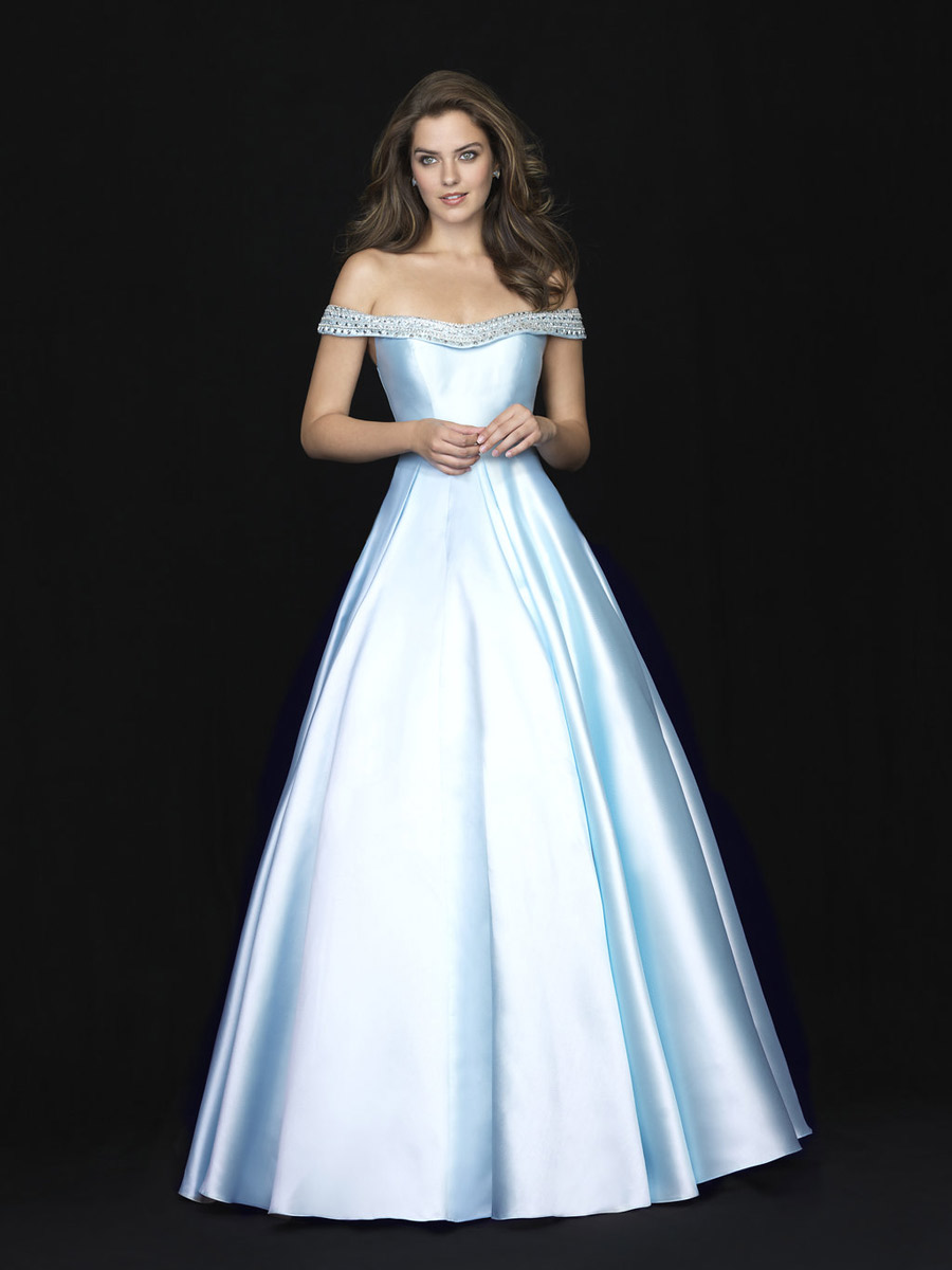 French Novelty: Madison James 18-710 Off Shoulder Prom Gown