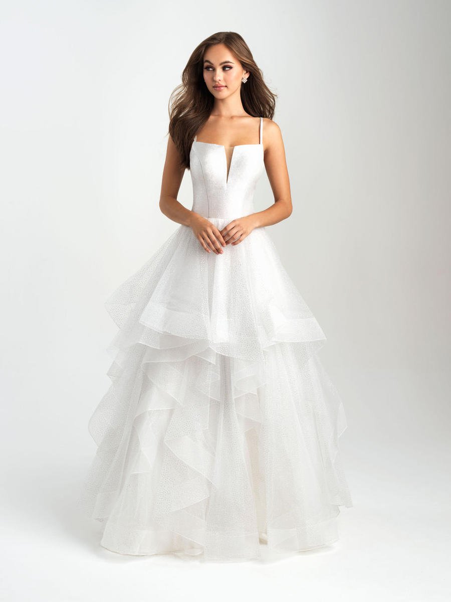 French Novelty: Madison James 20-312 Delicate Ruffle Prom Dress