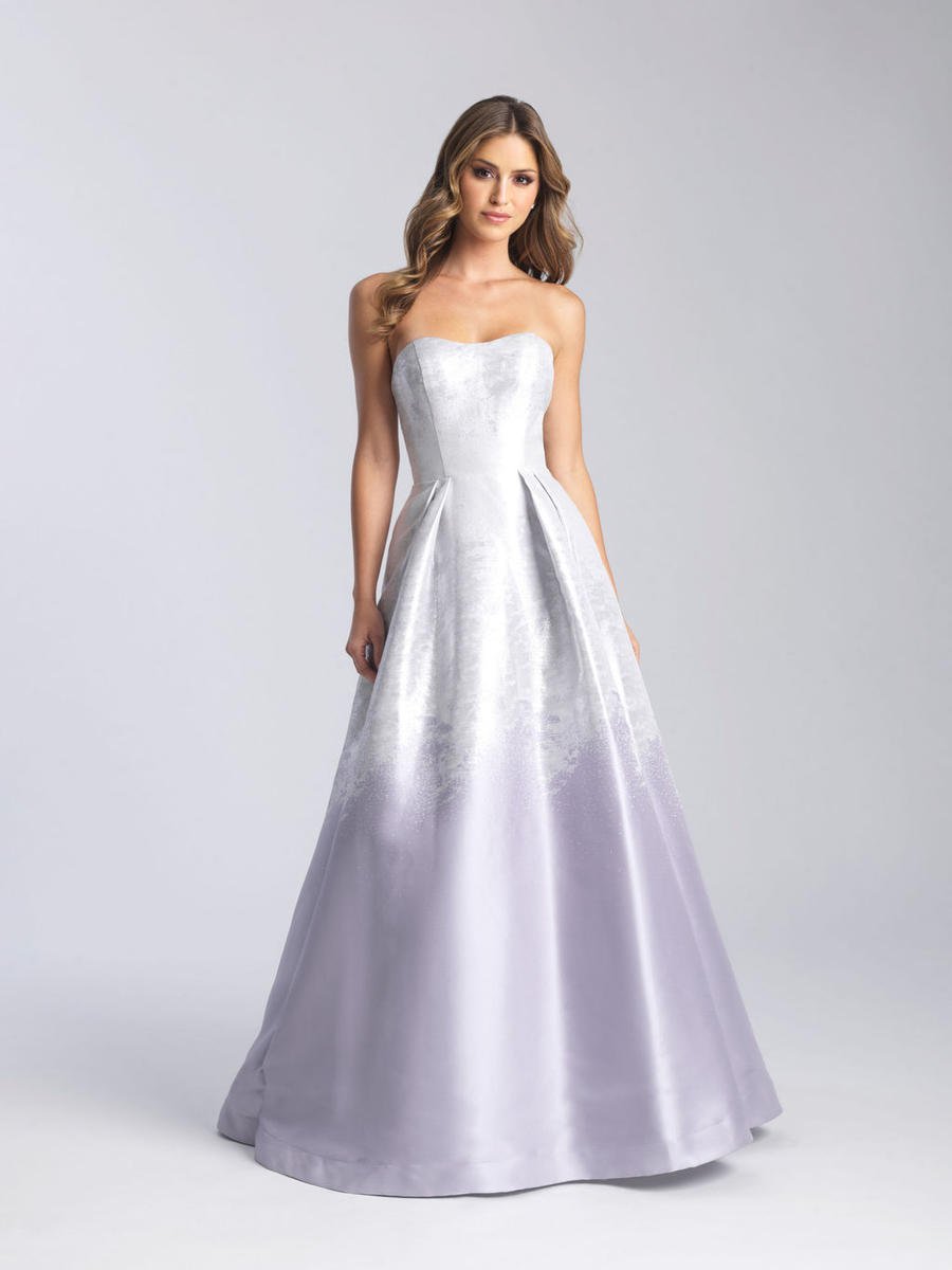 French Novelty: Madison James 20-334 Print Liquid Metallic Prom Dress