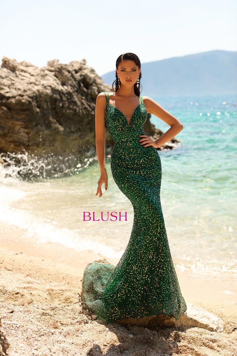 French Novelty: Blush 20501 Beautiful Sequin Lace Prom Dress