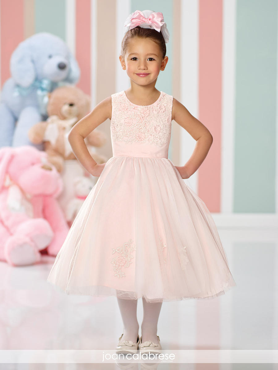 French Novelty: Joan Calabrese 216323 Girls Dress with Pressed Flowers