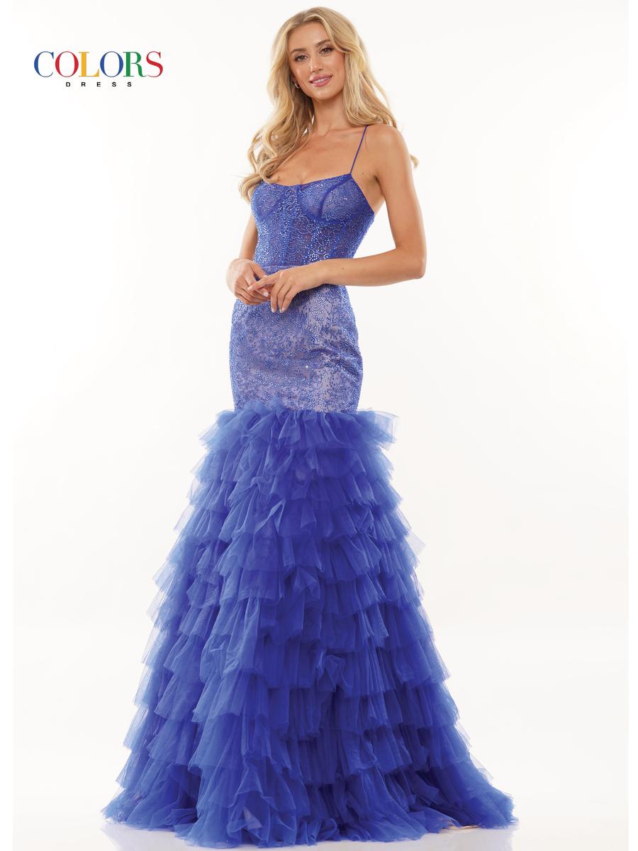 French Novelty: Colors Dress 2965 Ruffle Mermaid Prom Gown