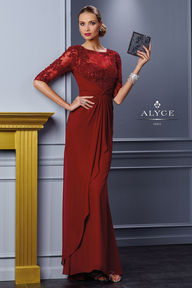 French Novelty: Alyce Jean De Lys 29775 Sheer Beaded Lace Mothers Dress