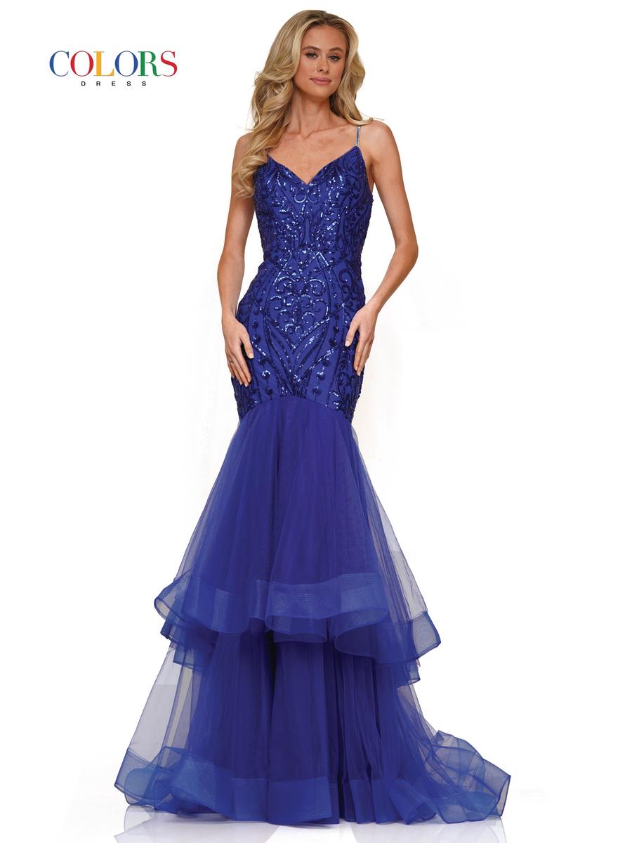 French Novelty: Colors Dress 2978 Sequin Mermaid Prom Gown