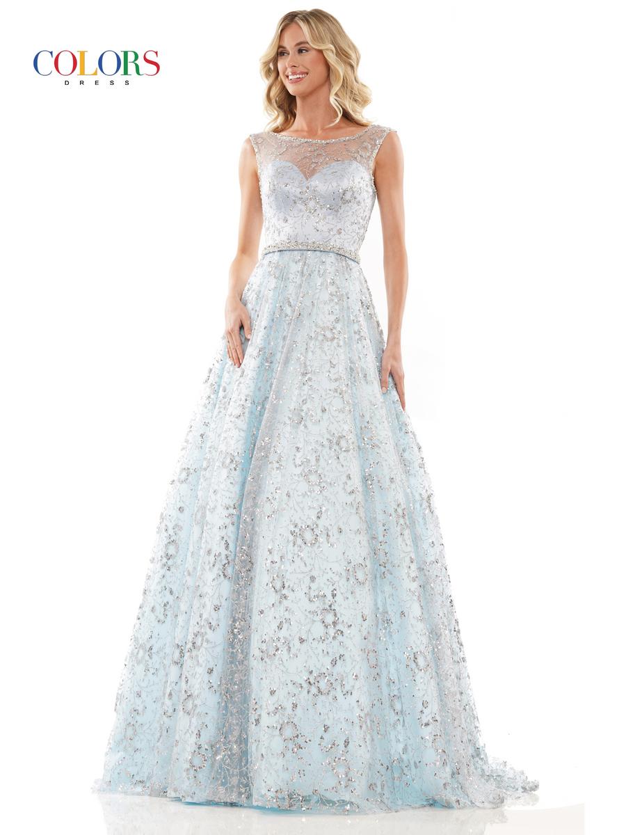 French Novelty: Colors Dress 2980 Sparkling Glitter Prom Gown