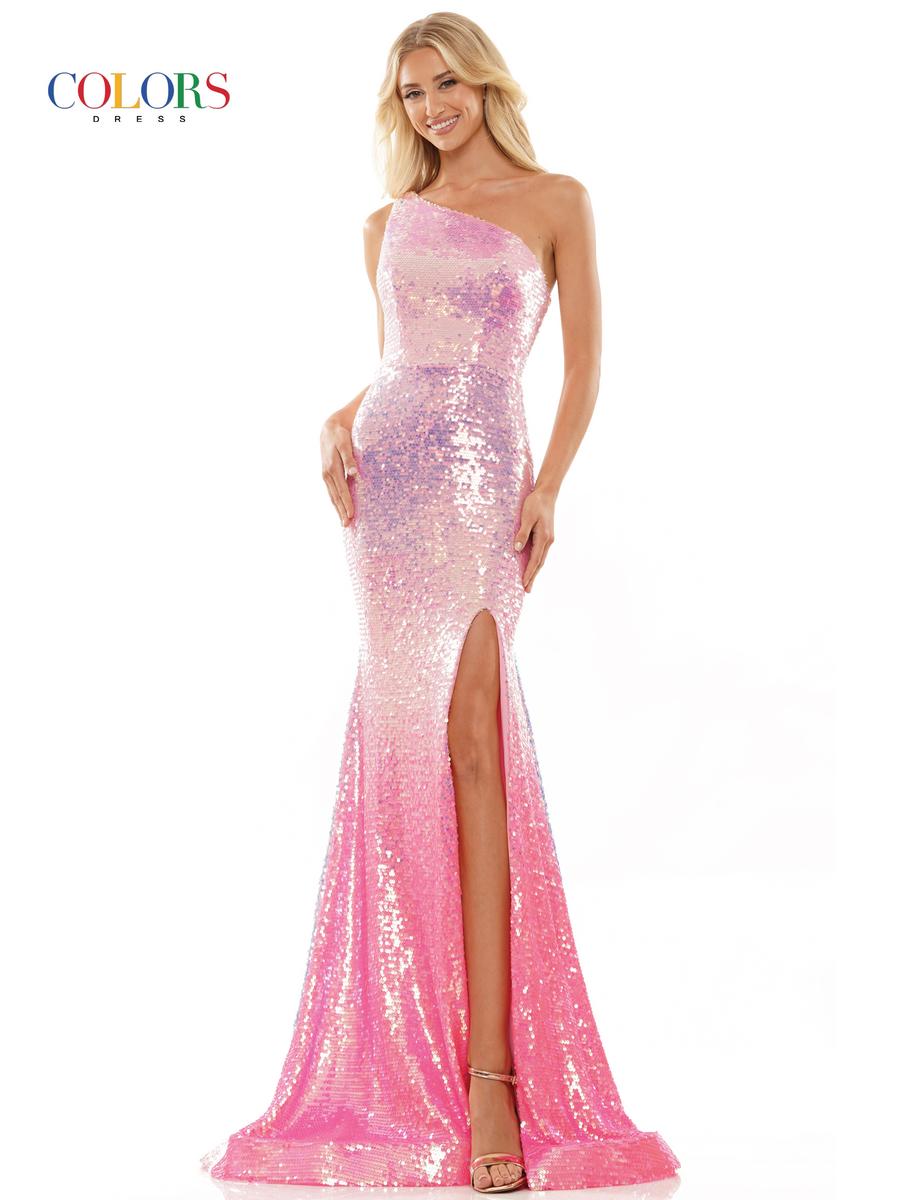 French Novelty: Colors Dress 2984 One Shoulder Sequin Prom Gown