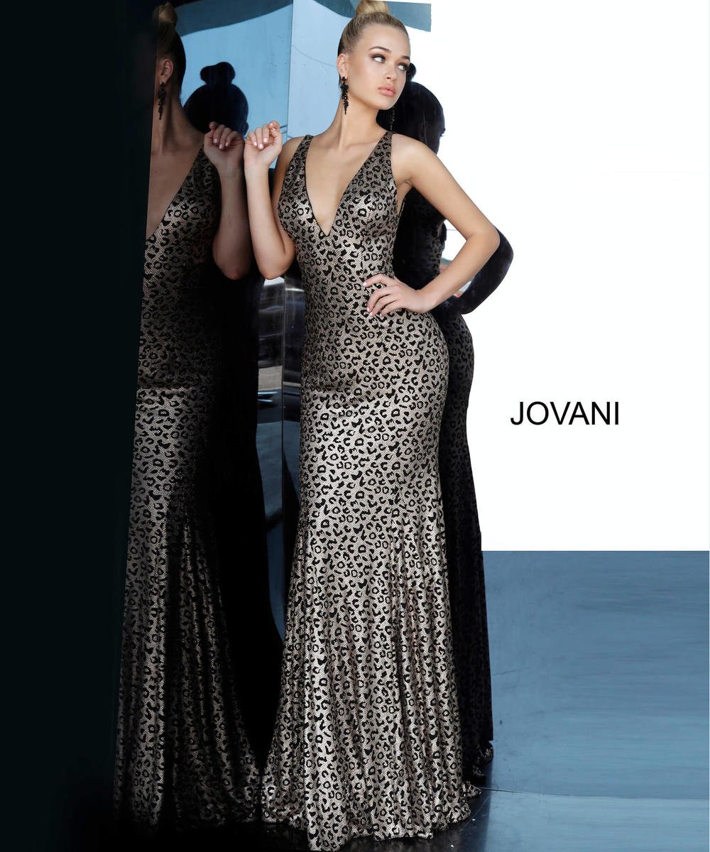 French Novelty: Jovani 3237 Animal Print Prom Gown
