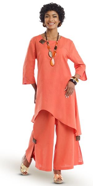 French Novelty: Lisa Rene by Donna Vinci 3322 Tunic Pant Suit