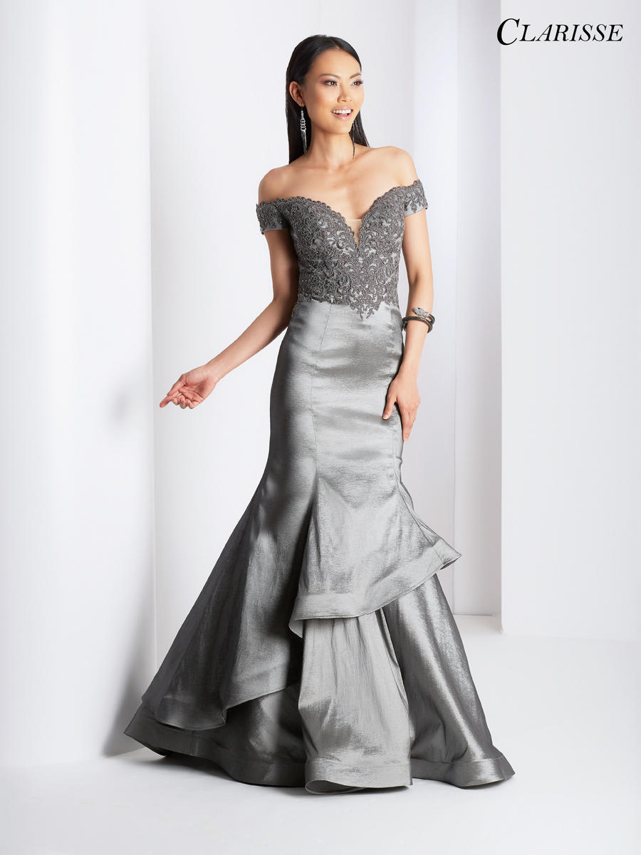 French Novelty: Clarisse 3476 Off Shoulder Mermaid Prom Dress