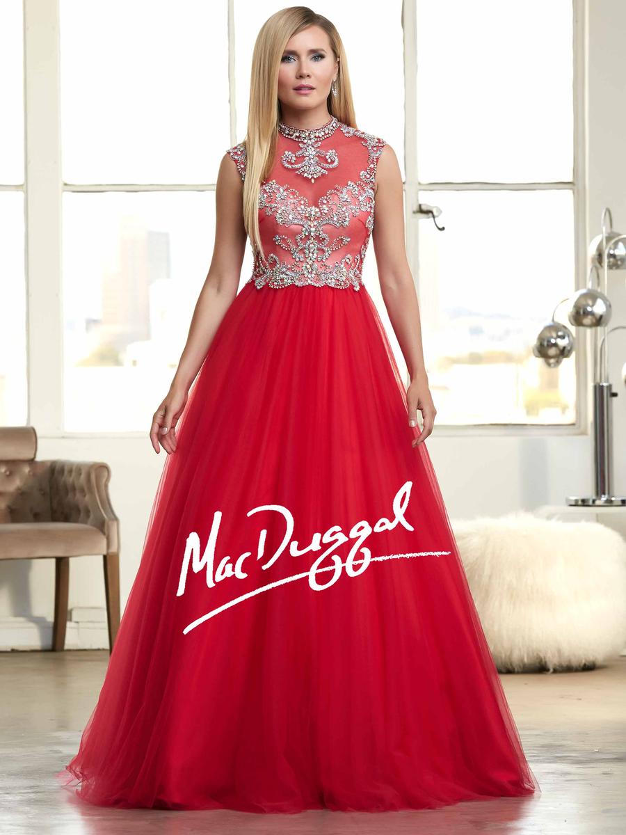 French Novelty Mac Duggal 48250h Sheer Bodice Ball Gown