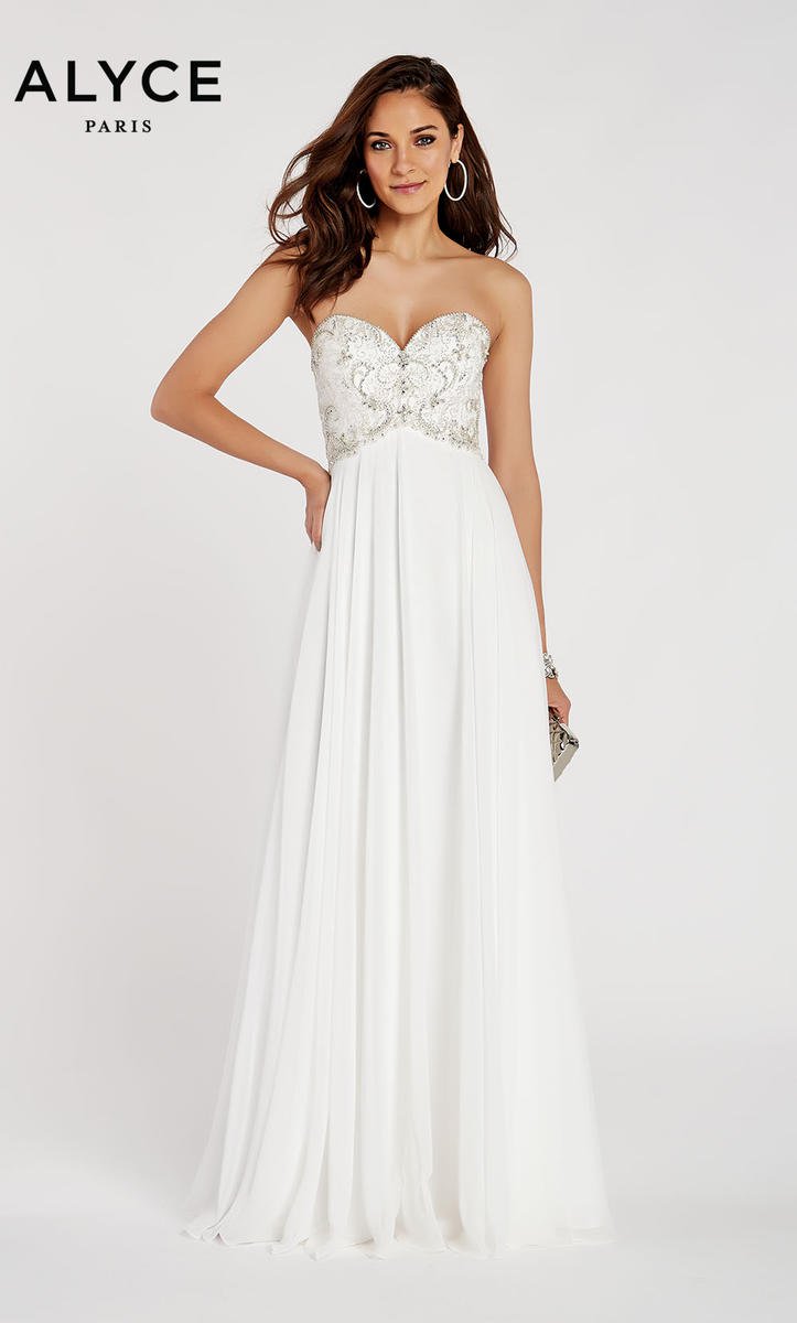 French Novelty: Alyce Paris 60351 Tie Back Chiffon Prom Dress