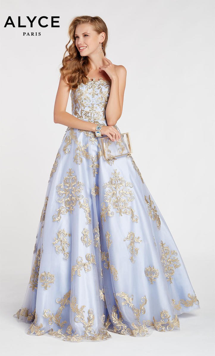 French Novelty: Alyce Paris 60396 Lace Prom Gown