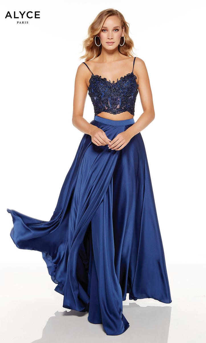 French Novelty: Alyce Paris 60777 Draped 2 Piece Prom Dress