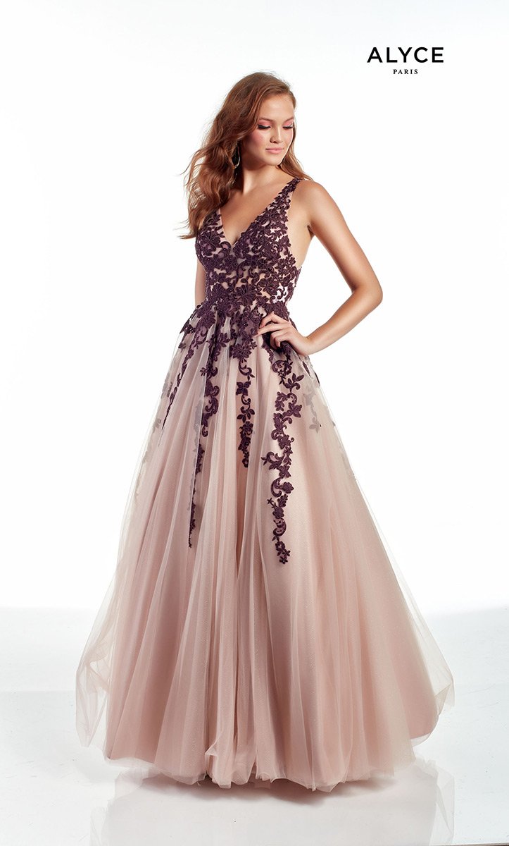 French Novelty: Alyce Paris 60889 Strappy Back Prom Dress