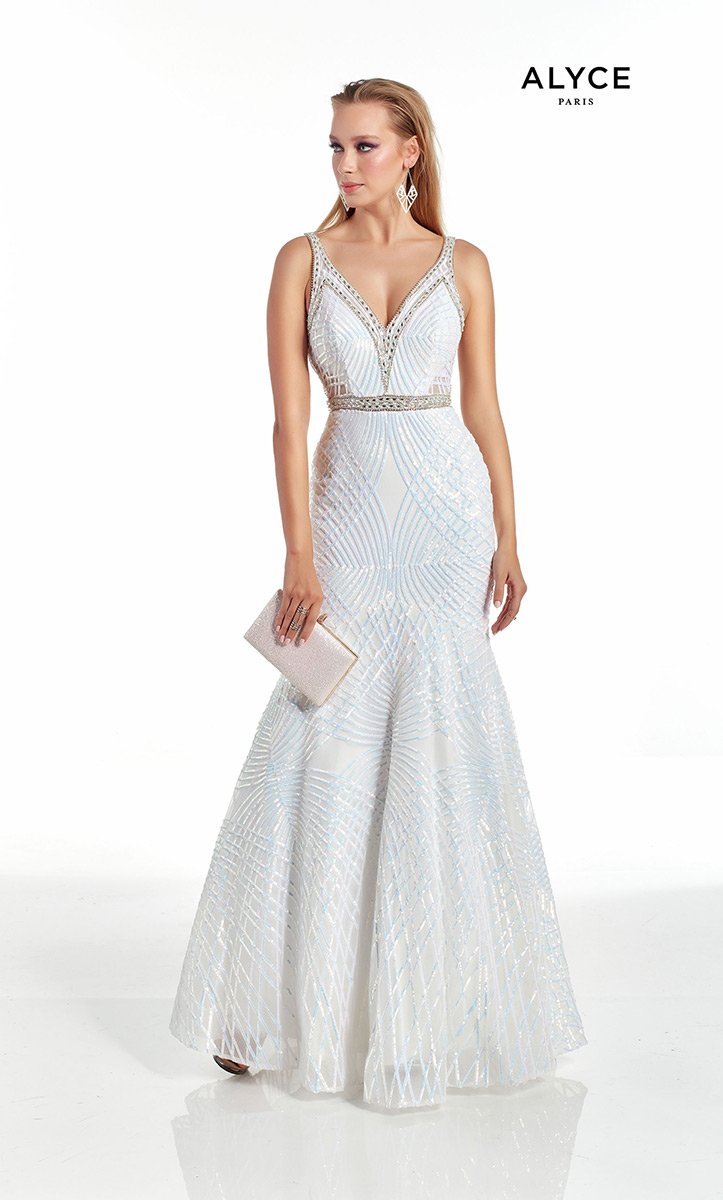 French Novelty: Alyce Paris 60915 Beautiful Back Glitter Prom Dress