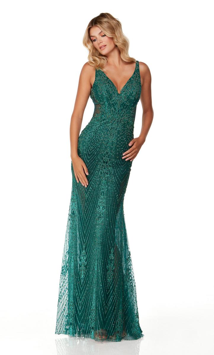 French Novelty: Alyce Paris 61199 Sparkling Lace Prom Dress
