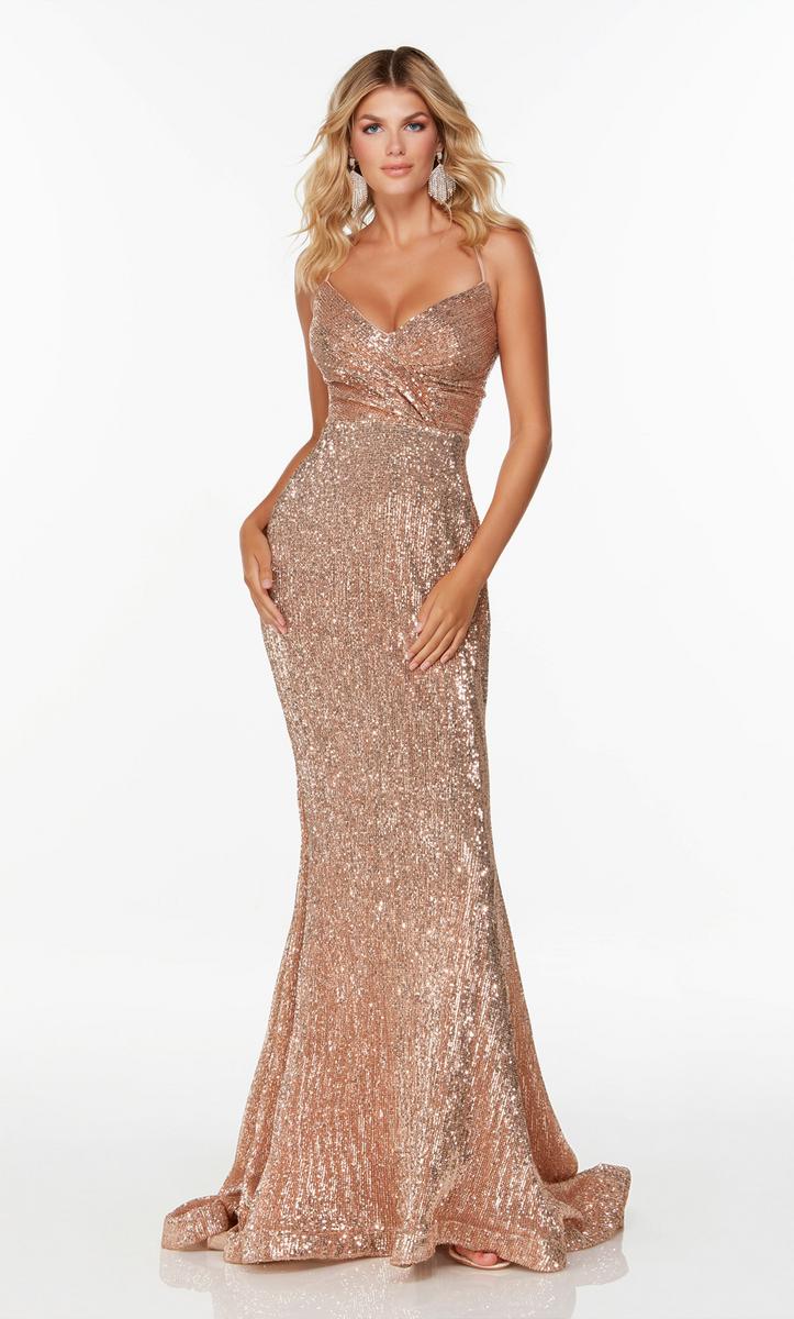 French Novelty: Alyce Paris 61231 Lace Up Back Sequin Gown