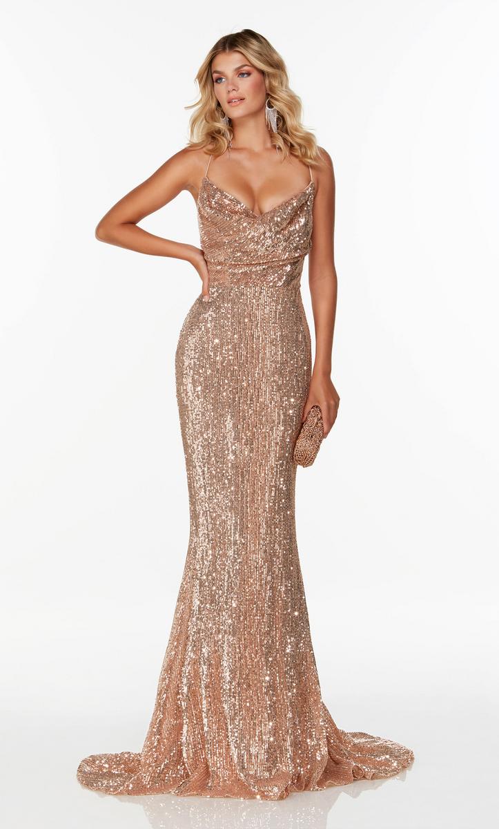 French Novelty: Alyce Paris 61232 Draped Sequin Prom Dress