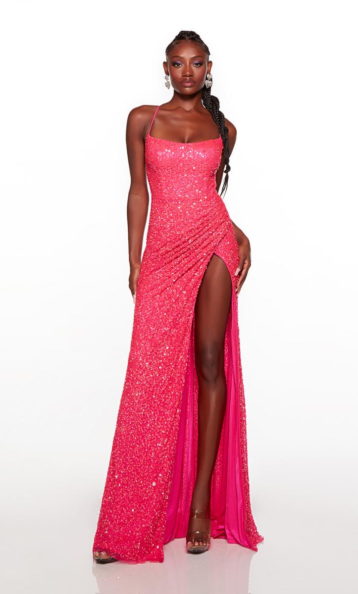 French Novelty: Alyce Paris 61364 Sparkling High Slit Gown