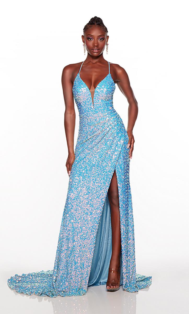 French Novelty: Alyce Paris 61387 Draped Sequin Prom Dress
