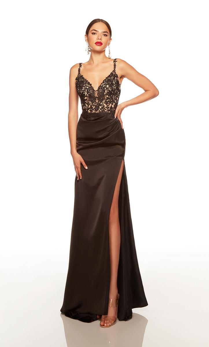 French Novelty: Alyce Paris 61470 Lace Top Stretch Prom Dress