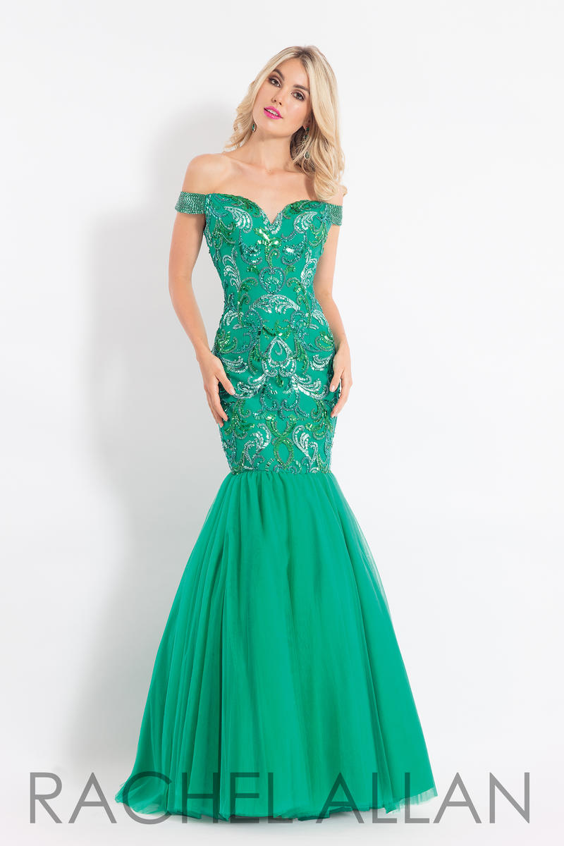 French Novelty Rachel Allan 6193 Off Shoulder Mermaid Prom Dress