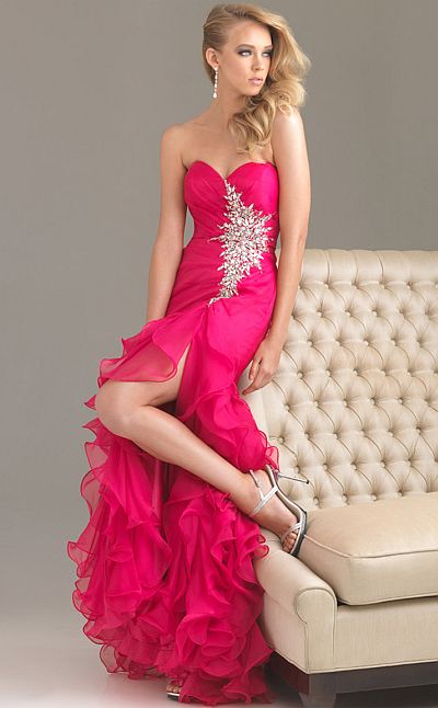 Night Moves Tiered Ruffle Prom Dress 6447A: French Novelty