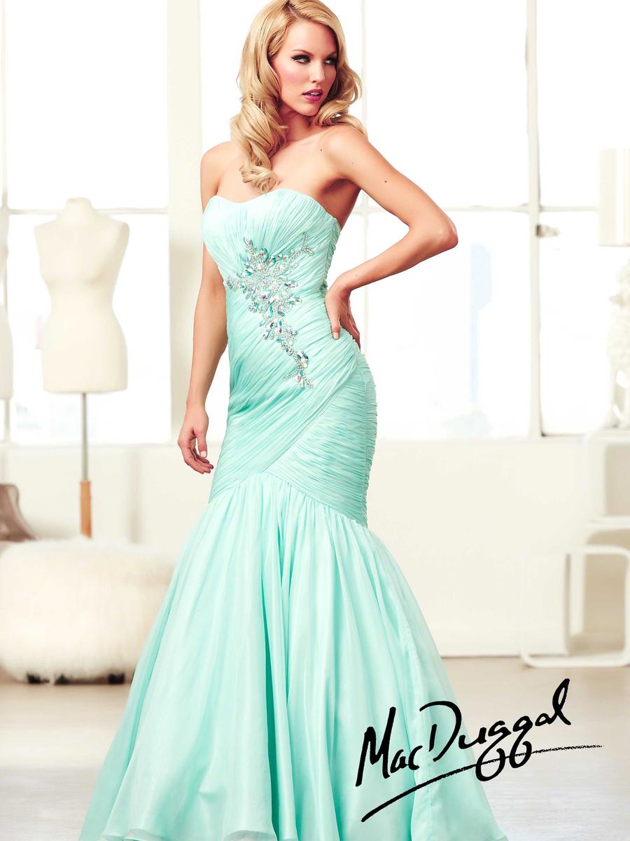 French Novelty Mac Duggal Ball Gowns 64668h Ruched Mermaid Dress