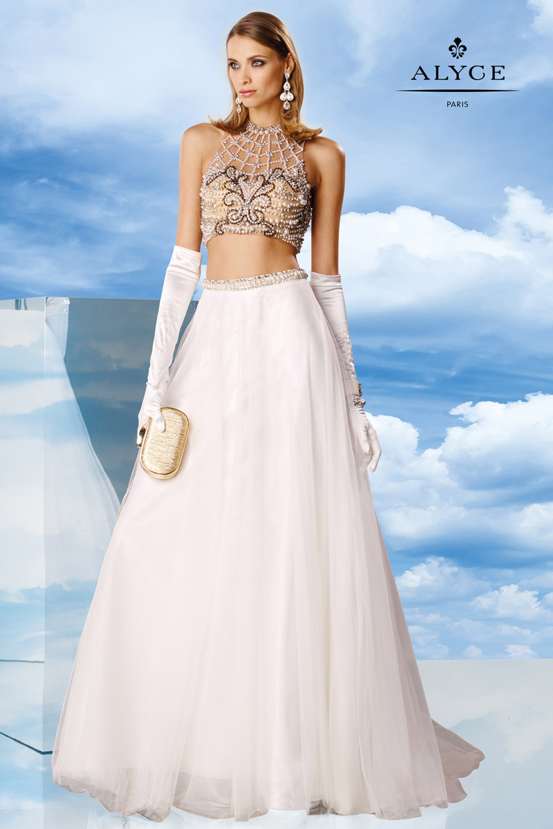 French Novelty: Alyce Paris 6467 Two Piece Tulle Gown