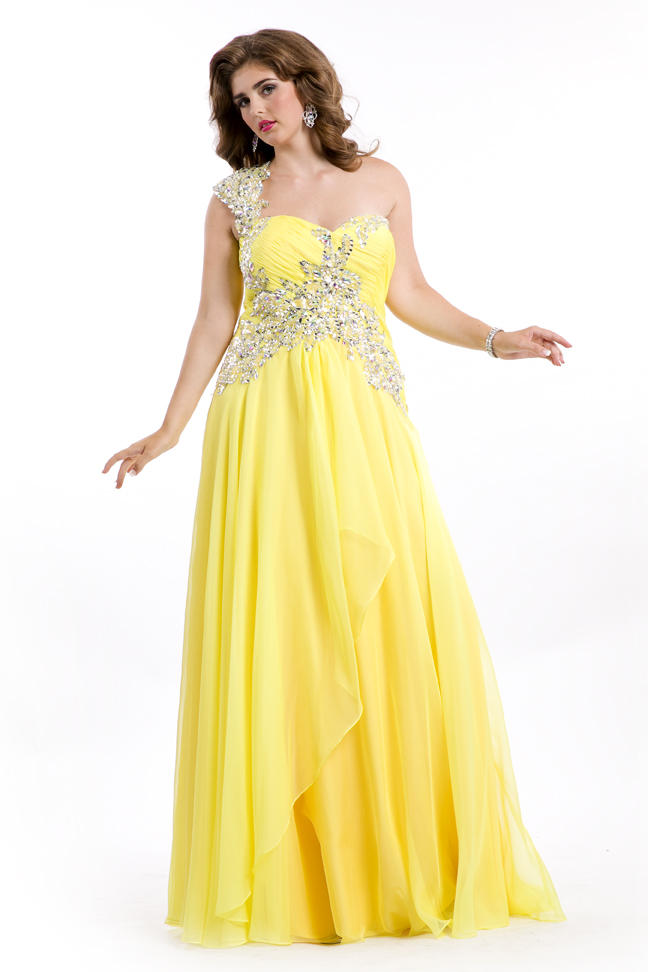 French Novelty: Party Time 6608 Plus Size One Shoulder Gown