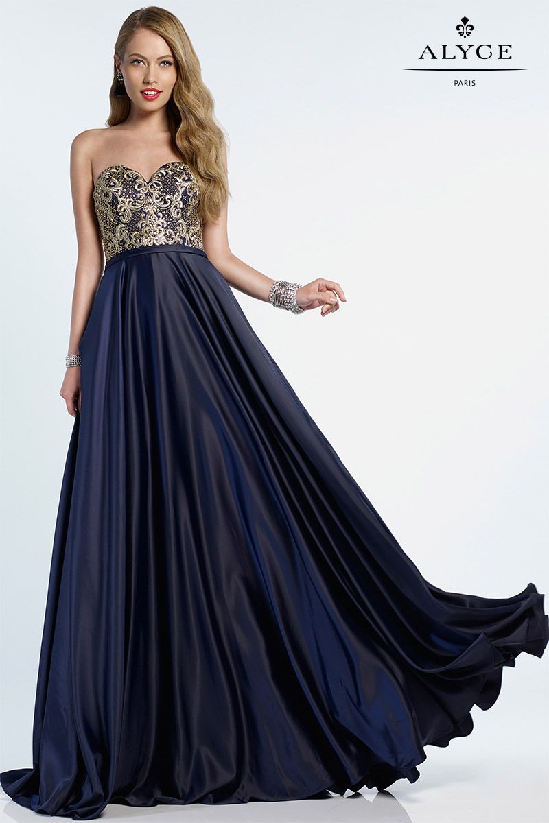 French Novelty: Alyce Paris 6722 Stunning Satin Prom Dress