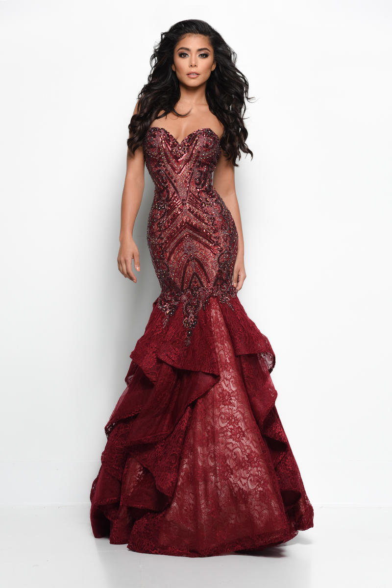 French Novelty: Jasz Couture 7046 Ruffled Mermaid Prom Dress