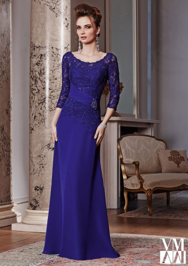 French Novelty: VM Collection 71016 Lace Sleeve Mothers Gown