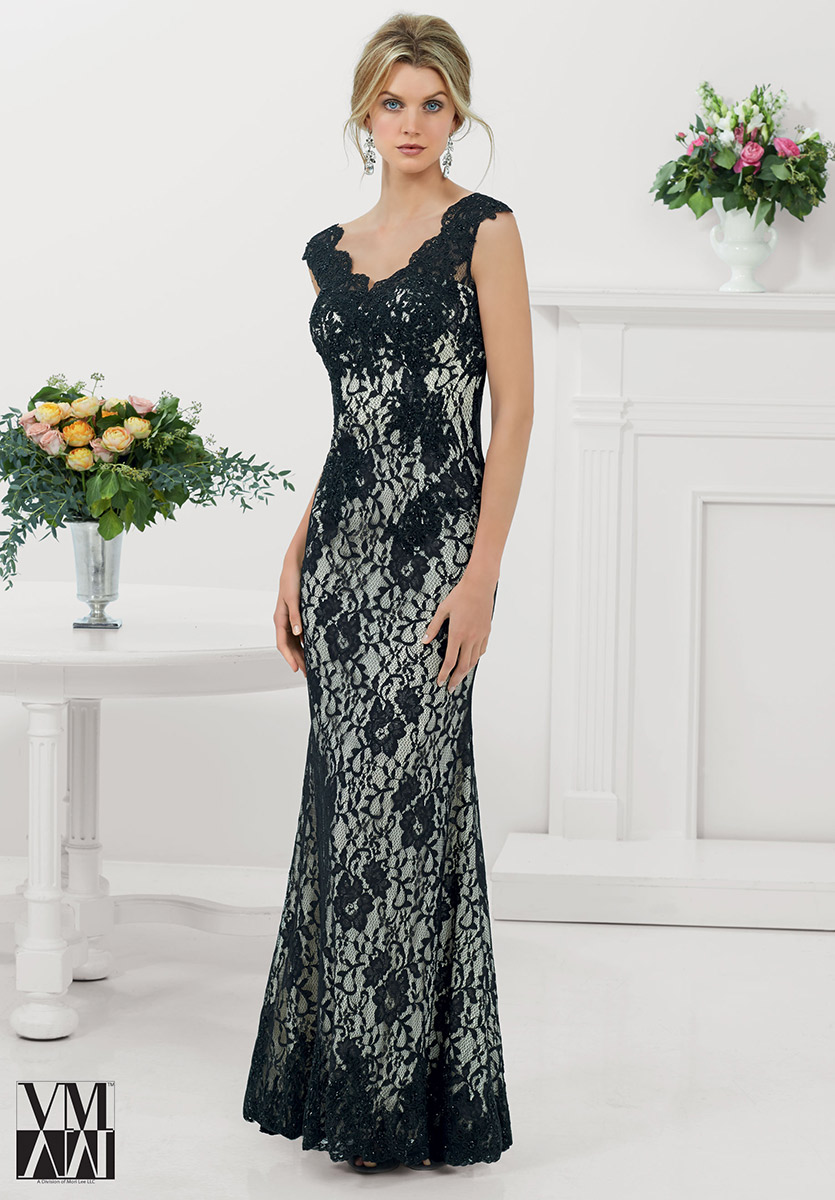 French Novelty: VM Collection 71116 Beaded Lace Mothers Dress