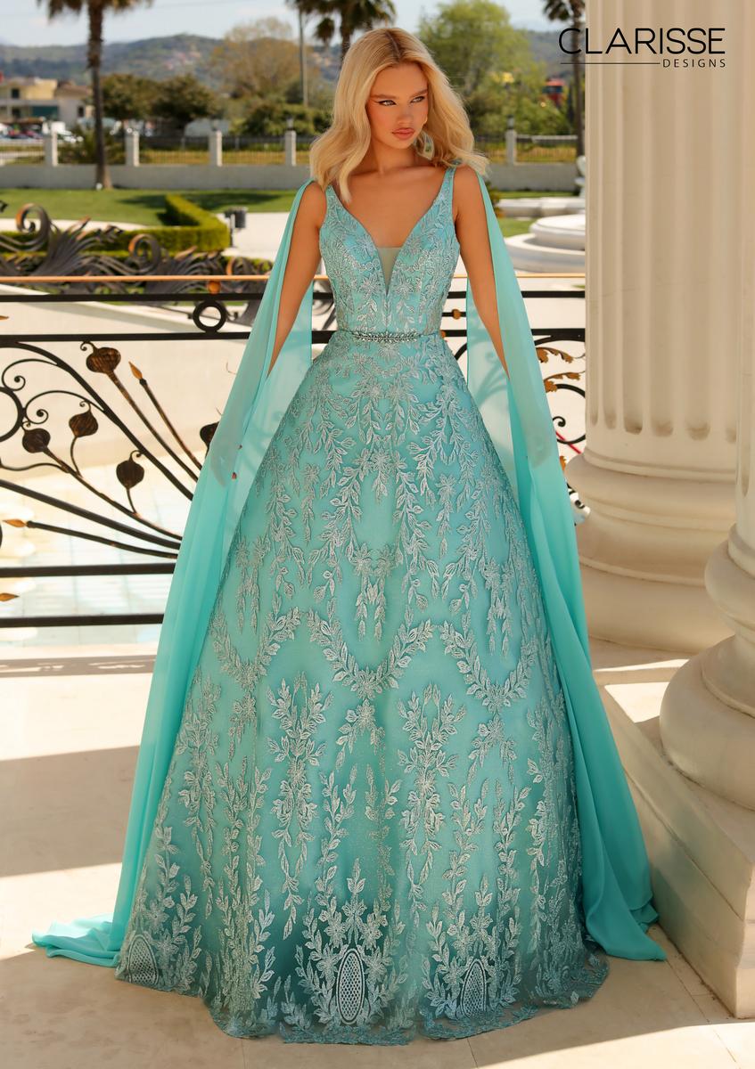 French Novelty: Clarisse 811040 Cape Sleeve Prom Dress